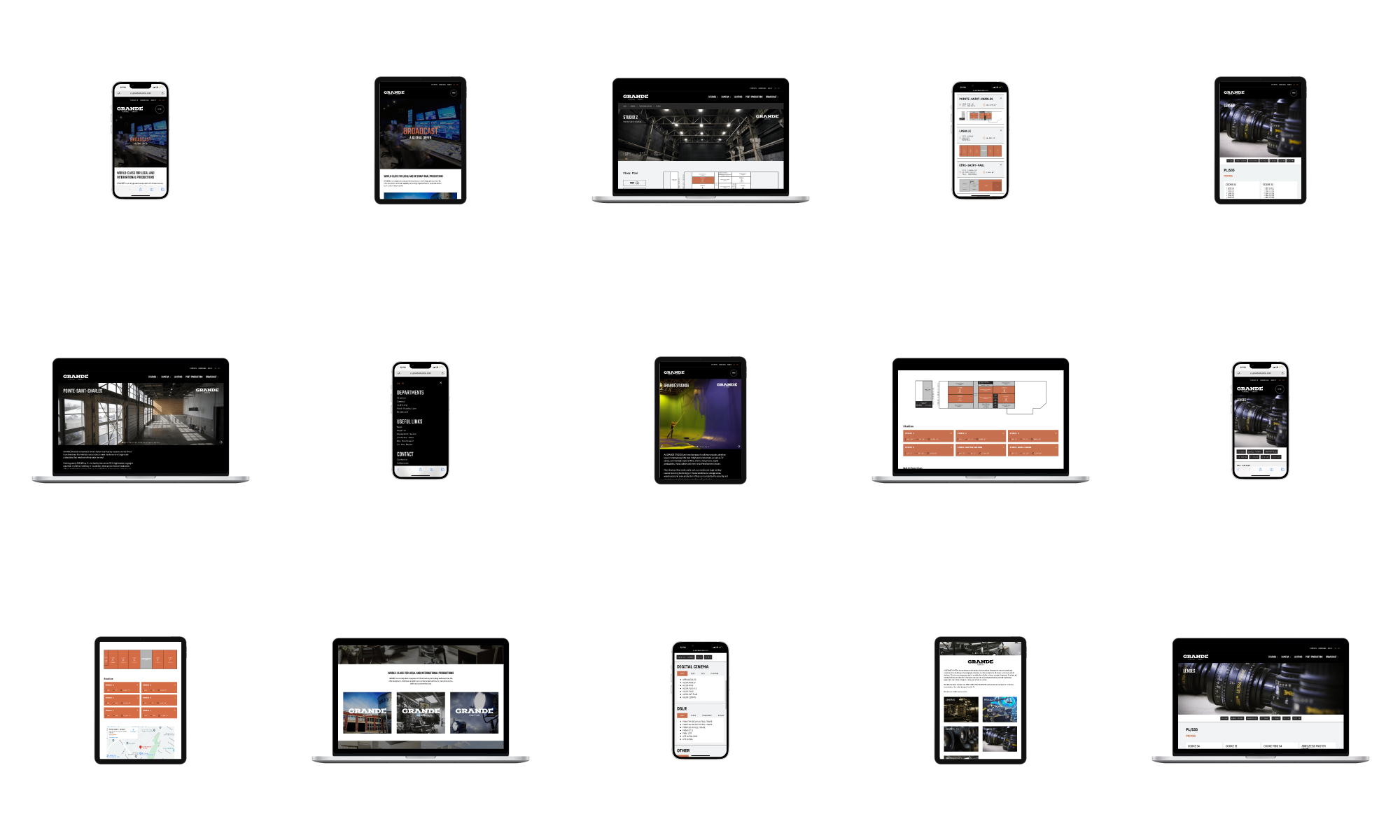 Grandé Studios Website Development - DREWW